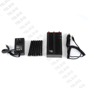 Quality ABS Plastic + Aluminum Cell Signal Blocker , 6 Antenna Wifi Cellphone Jammer for sale