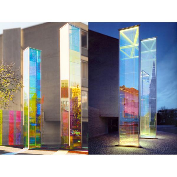 Quality Diglass Patterned Dichroic Glass , Colored Laminated Glass for sale