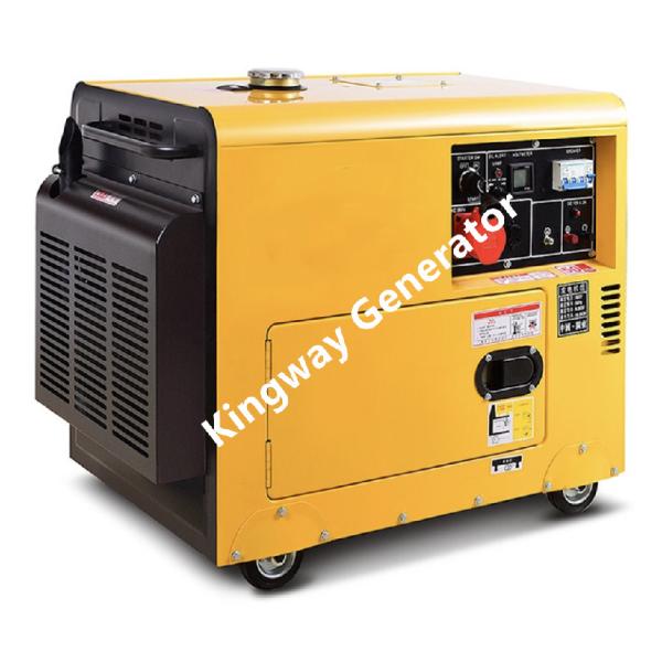 Quality Mobile Silent Portable Generator , 6KW Diesel Generator Backup Power for sale