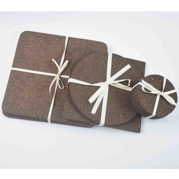 Quality Square Dark Cork Placemats 24x24cm Multiuse For Pottery Barn for sale