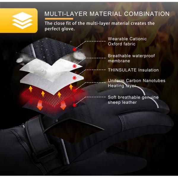Quality Electric Unisex Rechargeable Heated Gloves 2200mA Waterproof for sale