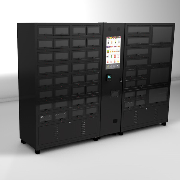 Quality Refrigerate Locker Vending Machine With 48 Cells Black Color Cooling Locker for sale