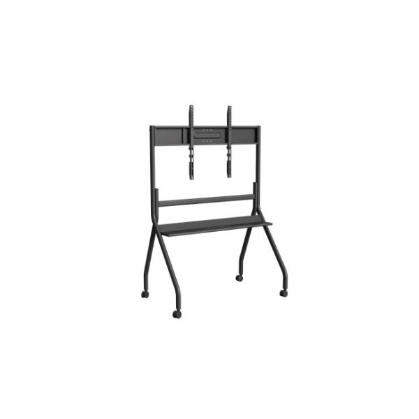 Quality Capacity 100kg 86inch Mobile TV Cart Rolling TV Stand Vesa 600 X 1080mm for sale