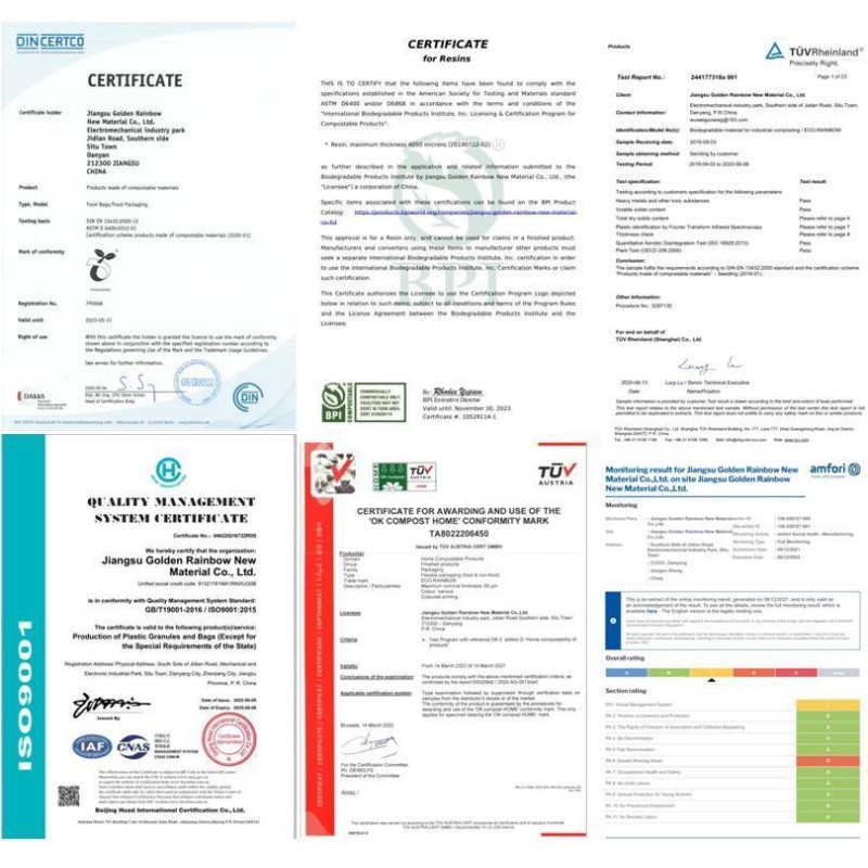 100% Biodegradable and Compostable PLA Pbat Plastic Resin /Eco-Resin of Film-Grade with Starch