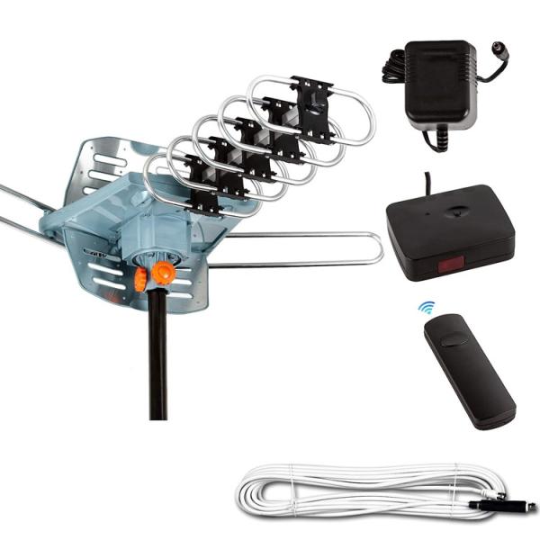 Quality Long Range Vhf Uhf Hd Remote Control Rotating Yagi Outdoor Aluminum De Digital Para Tv Antenna for sale
