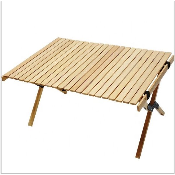 Quality Outdoor Solid Wood Egg Roll Picnic Dining Table for Easy Assembly and Cleaning for sale