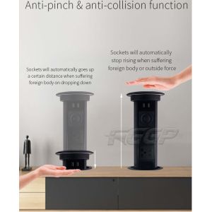 Quality Aluminium Intellectual Motorized Pop Up Socket 13A 250V For Benchtop for sale