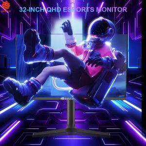 Quality OEM 32 Inch QHD Monitor With Adjustable Bracket Dynamic RGB Lighting Gaming for sale