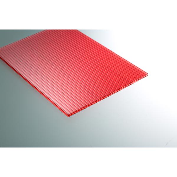Quality Red Color Two Wall 4mm Polycarbonate Greenhouse Panels OEM / ODM Acceptable for sale