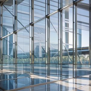 Quality Building Hidden Frame Glass Curtain Wall , Aluminum Alloy Custom Curtain Wall for sale