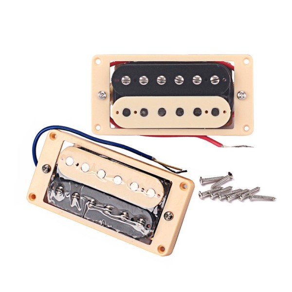 Quality Vintage Zebra Humbucker Pickup Double Coil With Black Cream Frame Bridge Neck Set for sale