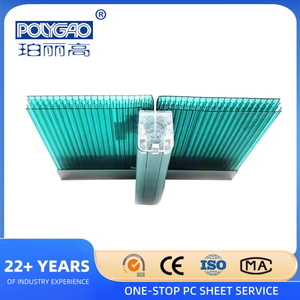 Quality Composite Co Extrusion U-locking Polycarbonate Facade U Shaped Panel Curtain for sale