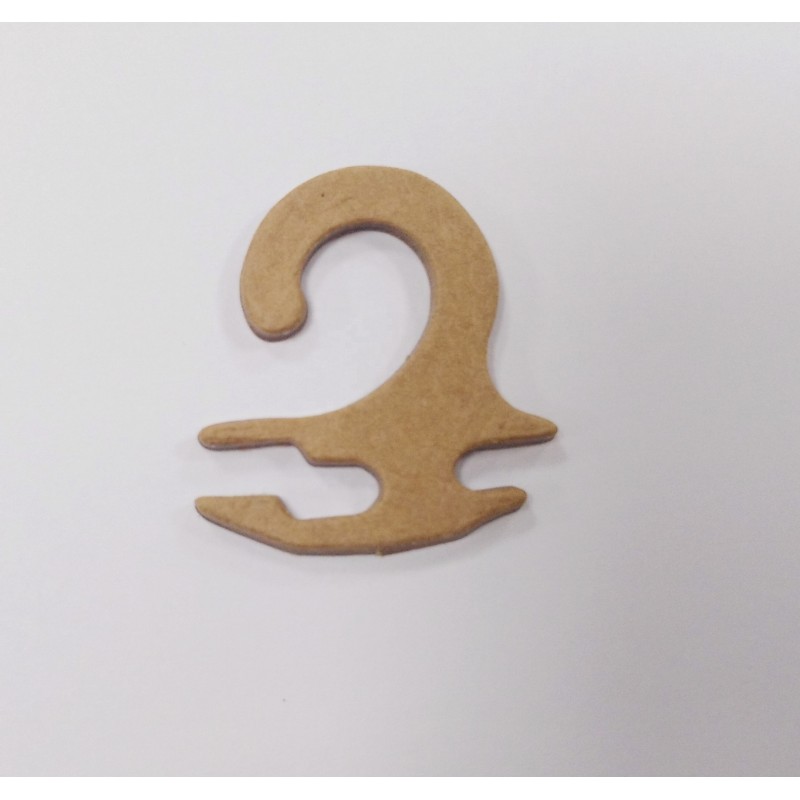 Close-up of cardboard hanger hook detail