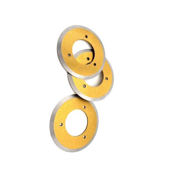 Quality industrial round paper cutting circular slitting blades round cutter blade knives with Titanium coating for sale