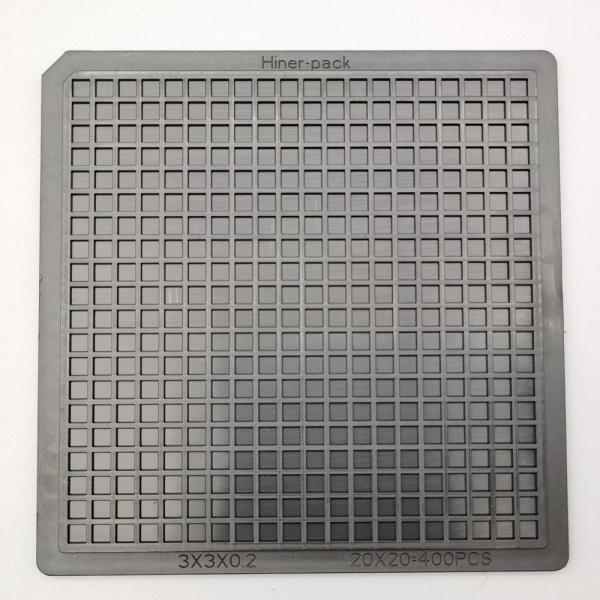 Quality ROHS Black Stable Flatness PC 2-inch and 4-inch Waffle Pack Chip Trays For for sale