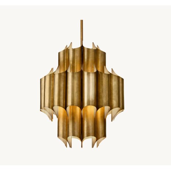 Quality Indoor Brass Tube Chandelier 24'' Cathedral Brass Chandelier 100V - 277V for sale