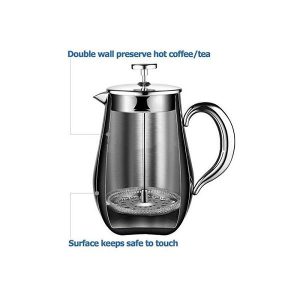 Quality U-Bonds Ss304 8 Cup 1 Liter 34 Oz Coffee French Press Pot For Home Office 0.8mm for sale