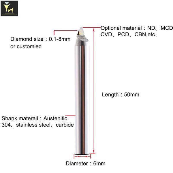 Quality 0.1mm Ball 6mm Shank Diamond End Mill Cutting Tools for sale