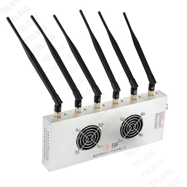 Quality 450 * 240 * 85mm Cell Phone Frequency Jammer , 6 Band Portable Bluetooth Jammer for sale