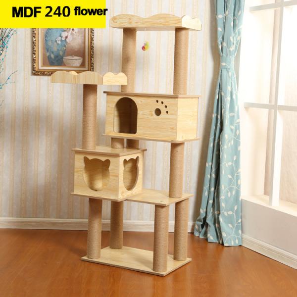 Quality Soft Plush Detachable MDF Wooden Cat Tree for sale