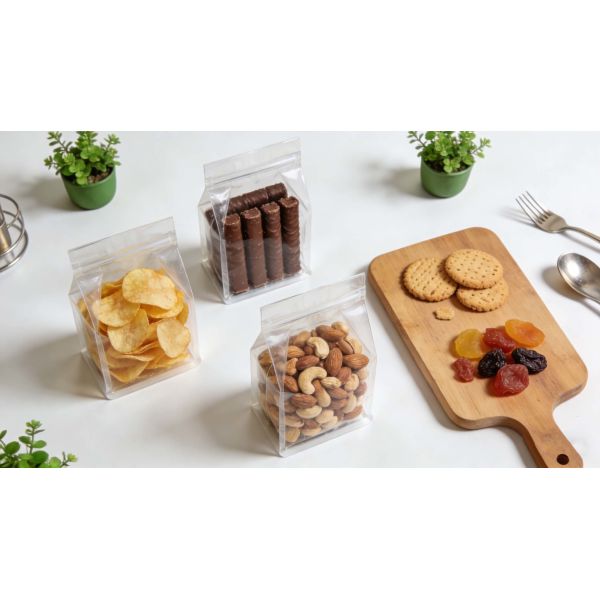 Quality Customizable Clear transparent square bottom Bag For Food Packaging for sale
