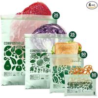 Quality Compostable* Food Storage Bag Bundle - Gallon, Quart, Sandwich and Snack Sizes for sale