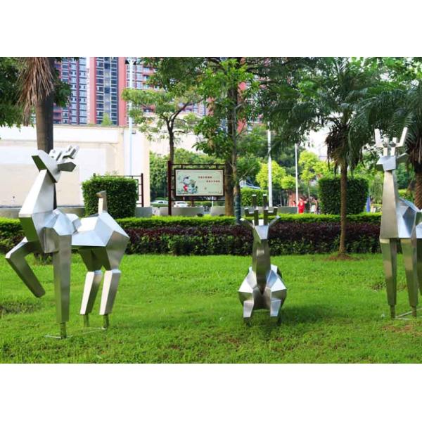 Quality Contemporary Metal Deer Sculptures , Abstract Metal Lawn Sculptures Street for sale