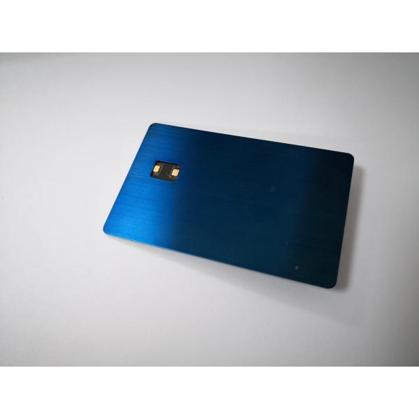 Quality Contact NFC Metal Prepaid RFID Smart Wallet Card Blue Brushed for sale