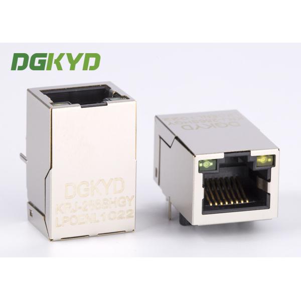 Quality Single Port Shield Tab Up Cat 5 Power Over Ethernet RJ45 Modular Jack With G/Y LED for sale