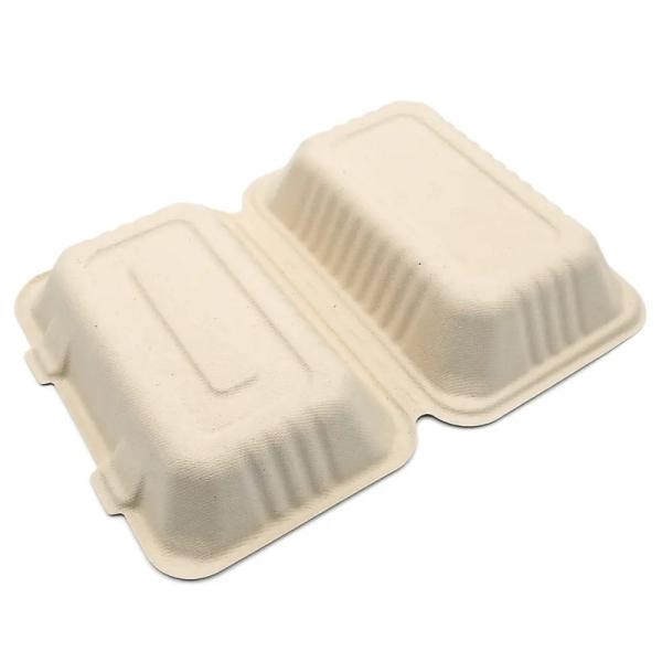 Quality 600ml 1000ml Dinnerware Compostable Party Tableware Bagasse Pulp Lunch Bento Box for sale