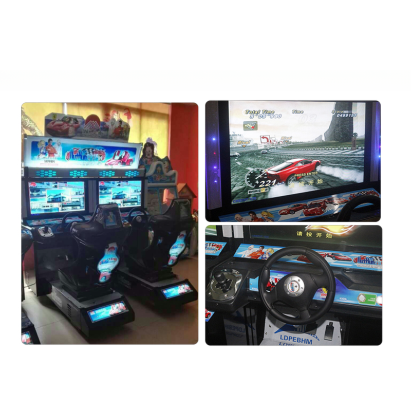 Side view of amusement car racing machine