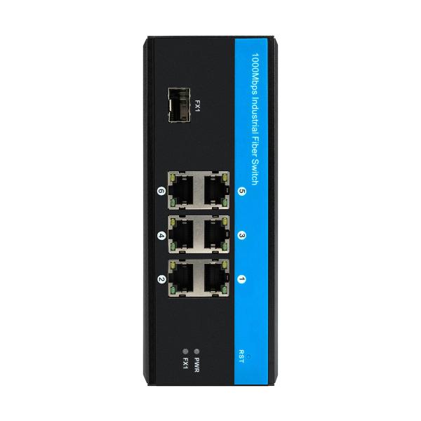 Quality DC24V Industrial Network Switch Gigabit 6 Port Ethernet SFP Fiber Unmanaged DIN for sale