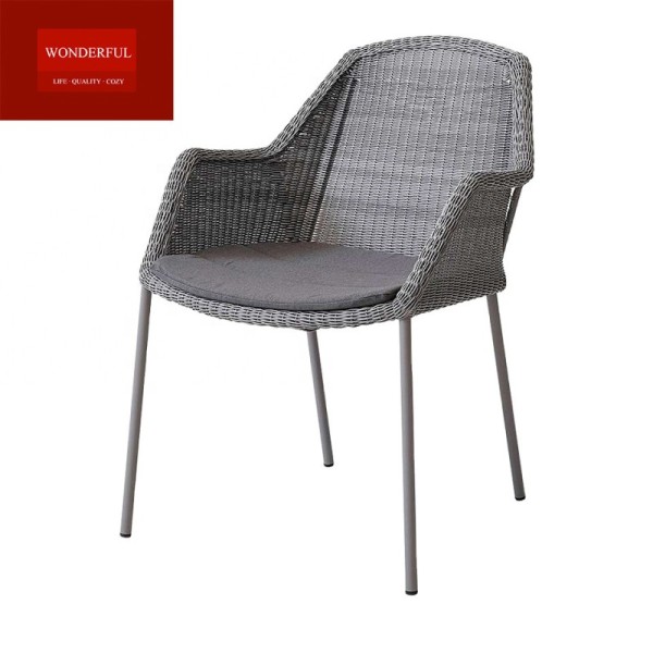 Quality Outdoor Furniture Grey Rattan Rope Chair for Hotel Outdoor Relaxation for sale