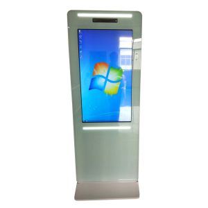 Quality Bank 10 Infrared LCD Touch Screen Kiosk Stand 43" With LED Stripes Decoration for sale