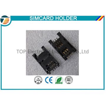 Quality 2.54MM Pitch SIM Card Holder / SAM Card Holder with HINGED TYPE 6 Pin TOP-SIM01 for sale