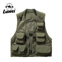 Quality Hot Sale Outdoor Men's Photography Vest Camouflage Utility Mesh Vest Multi-pocket Fishing Men Leisure Mesh Vest for sale