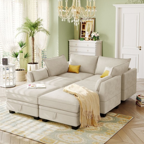 Quality Multifunctional Contemporary Modular Sofa Bed Extendable Breathable for sale