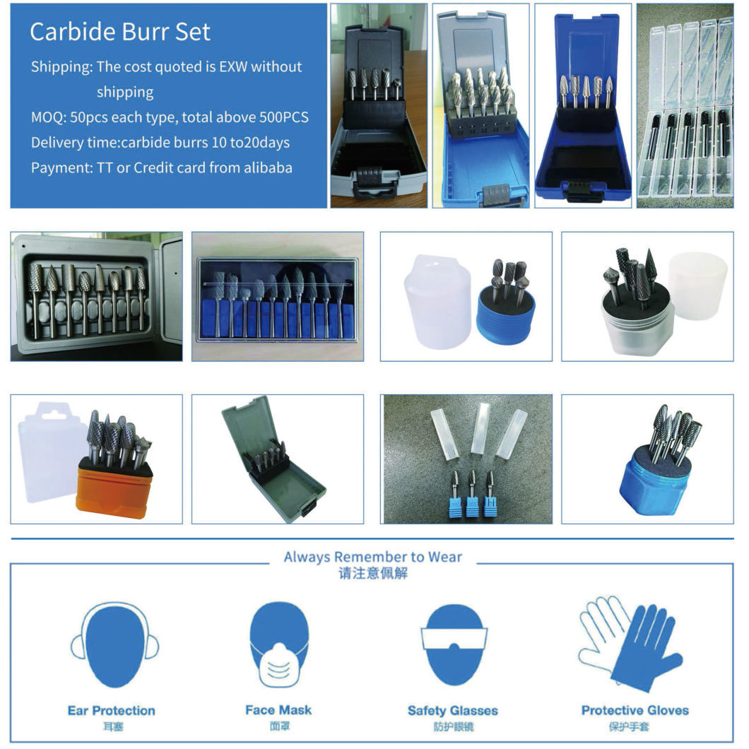 Wear-Resisting SA-5 Tungsten Carbide Burr Cylinder Shape Double Cut Rotary Burr File with 1/4&prime;&prime; Shank