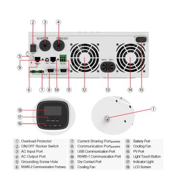 Quality Adjustable 48V Hybrid On Grid Inverter 5kw For Solar System for sale