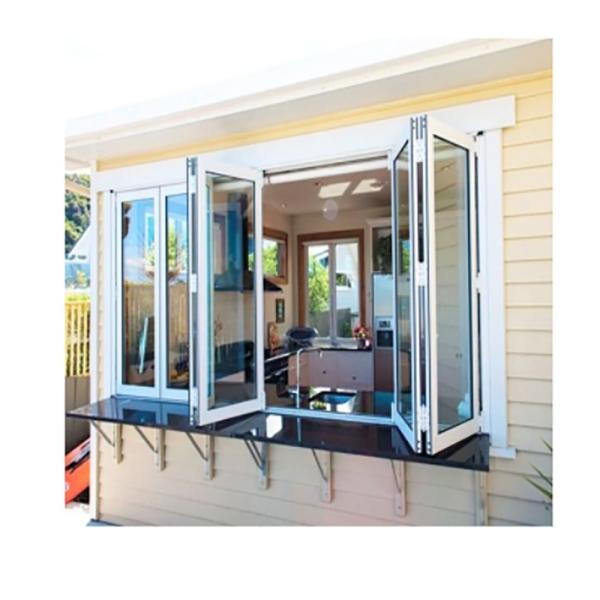Quality Windproof Aluminum Double Glass Bifold Windows for Kitchen for sale