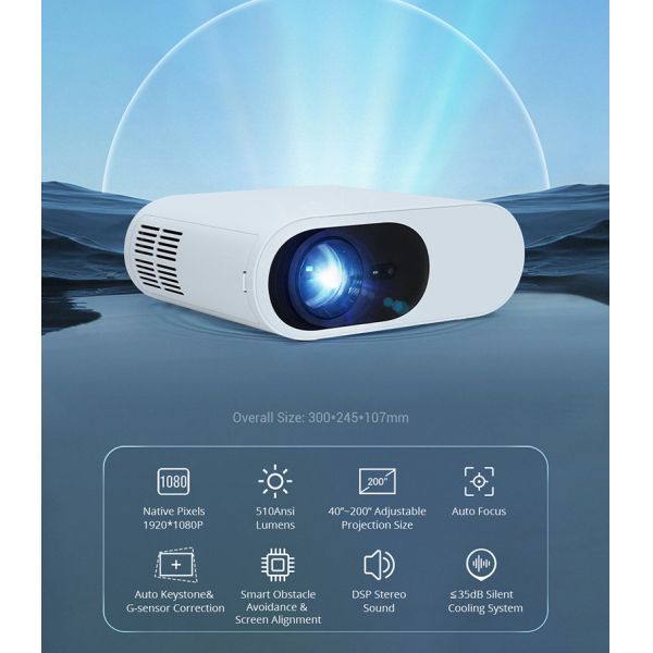 Quality Portable Commercial Movie Home Theater Projectors 510ANSI Auto Focus And Keystone Correction for sale