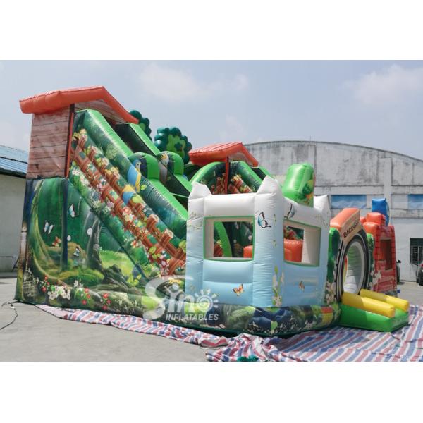 Quality Jungle Theme Kids Backyard Inflatable Amusement Park With Digital Printing For for sale