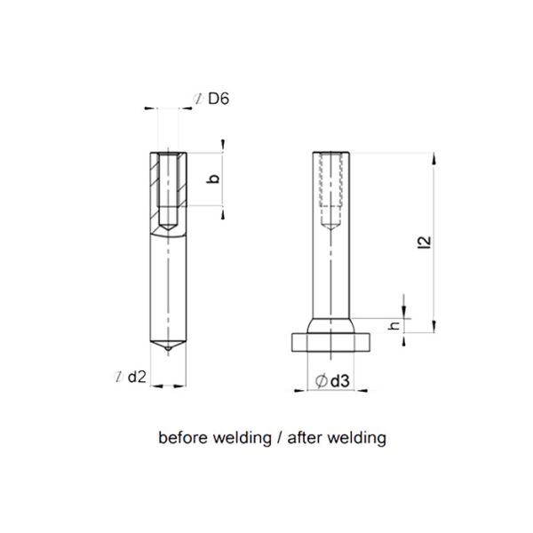 Quality Internally Threaded Stud Welding Studs for Drawn Arc Stud Welding for sale