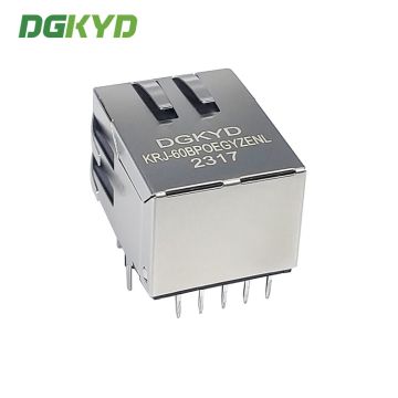 Quality KRJ-60BPOEGYZENL with PoE power supply RJ45 connector 100M integrated filter for sale