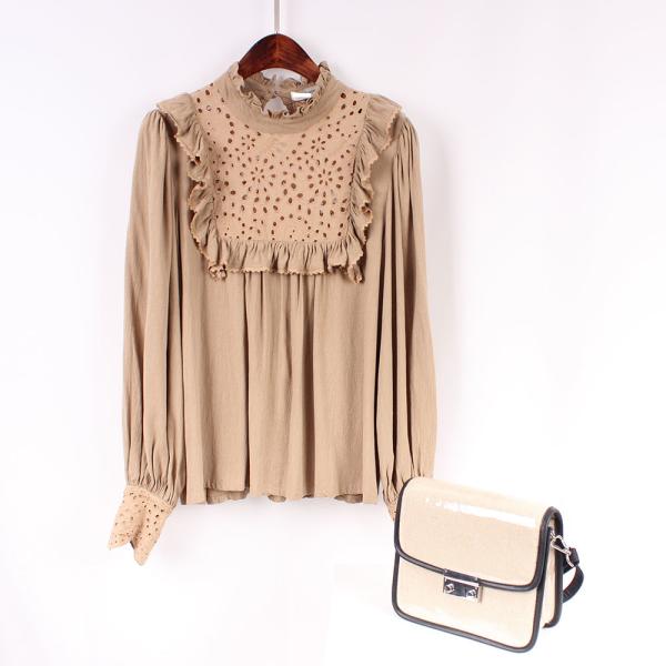 Quality Embroidery Trims Tencel Rayon White Women Blouse for sale