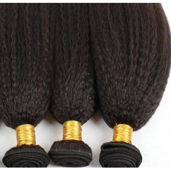 Quality Virgin Indian Human Hair Bundles Coarse Kinky Straight Hair Extensions for sale