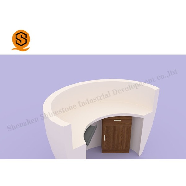 Quality SGS Half Round Reception Desk Solid Surface Pure Simplicity And Clean for sale