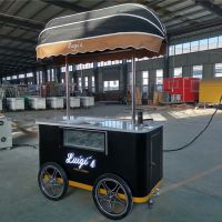 Quality Italian Gelato Bike Ice Cream Cart Mobile Push Popsicle Showcase Freezers for sale