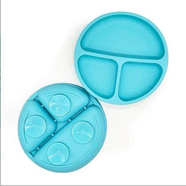 Quality BPA Free Silicone Non-Slip Baby Dinner Plate with Suction Cup and Food Grade Material for sale