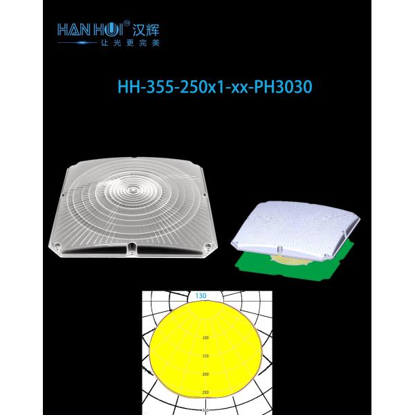 Quality T5 Degree Available 255.44×255.44×35.09mm 250×1 2835LEDs Enhanced Luminosity Anti-Glare Oil Station Lighting Lens for sale